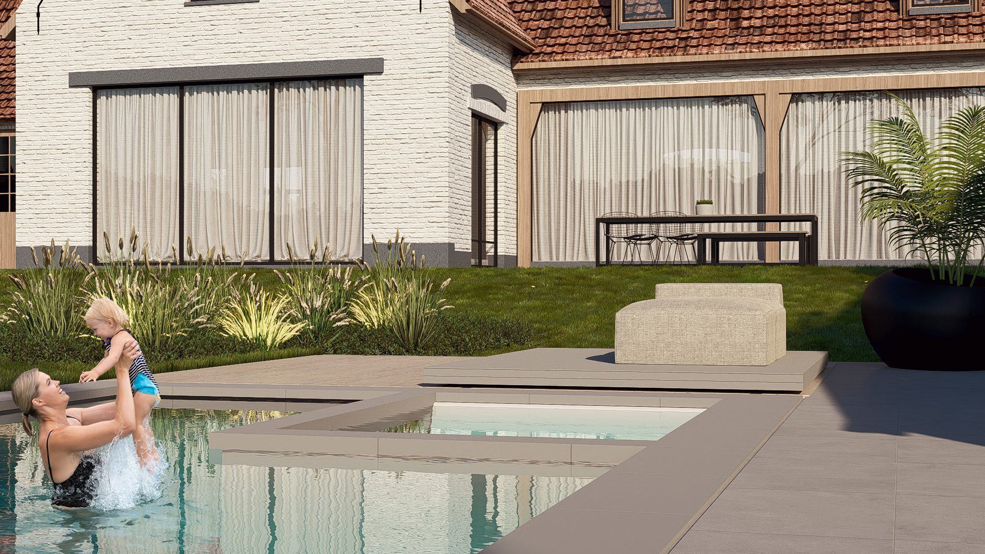 Tuin en zwenbad 5 - V-Render, 3D visualisatie Studio